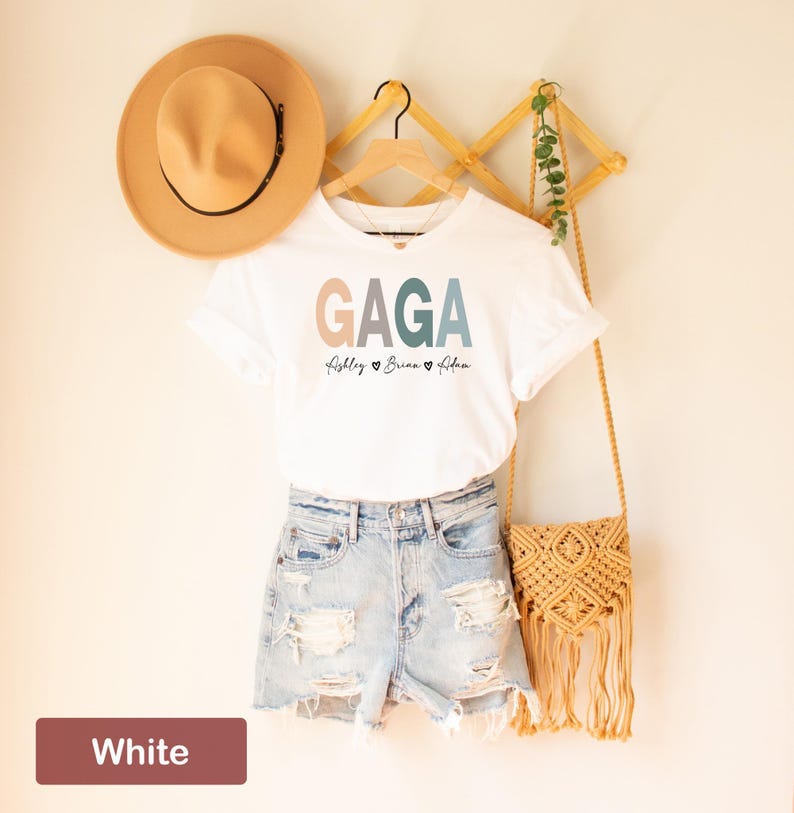 Personalized Gaga Shirt: Gift From Grandkids, Custom Grandma Tee - Etsy