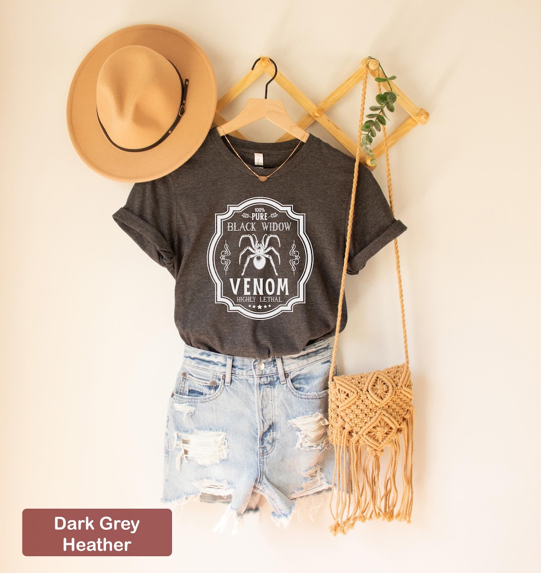 Pure Black Widow Shirt, Halloween Garment Shirt, Black Widow Venom ...