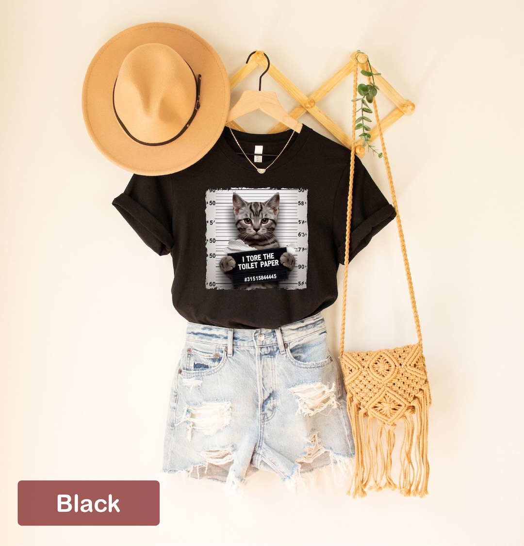 Funny Cat Bad Kitty Shirt, Cat Lover Gift, Mugshot Graphic Tee, Cute ...