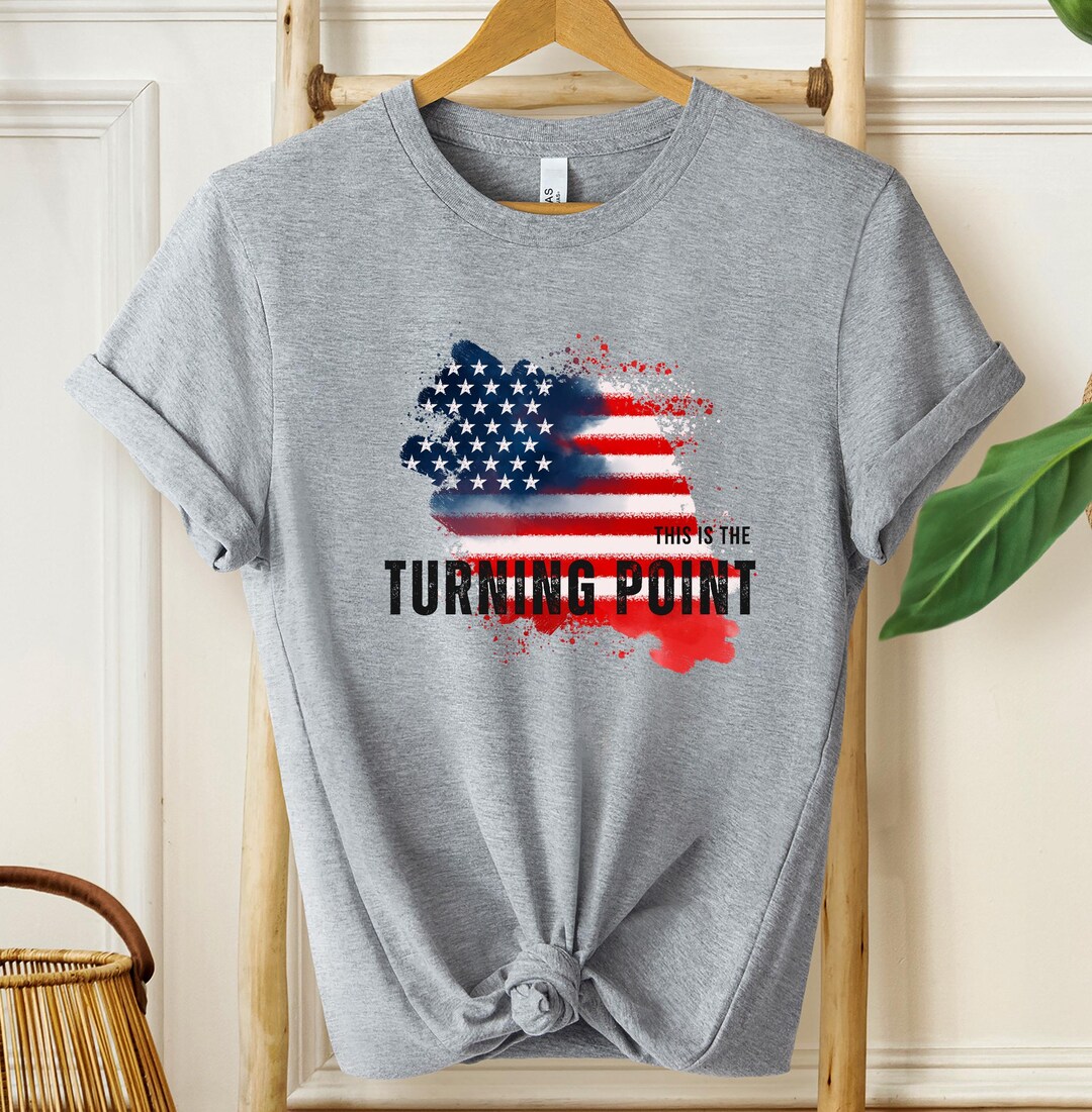 Charlie Kirk This is the Turning Point T-shirt, USA Flag Graphic Tee - Etsy