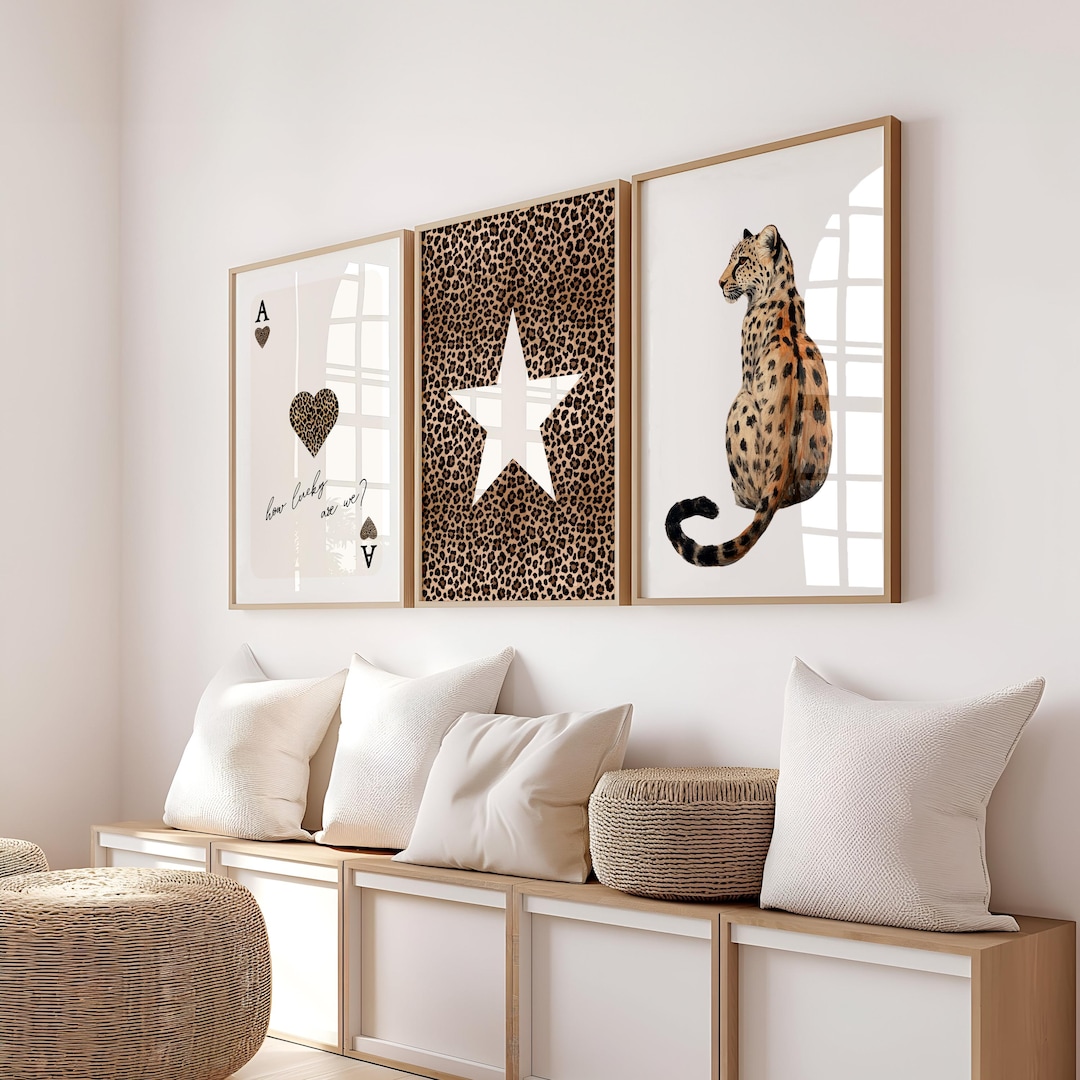 Leopard Print Gallery Wall Art Set of 3 (digital Download) - Etsy