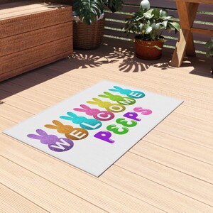 Easter Peeps Door Mat- Unique Design - Etsy