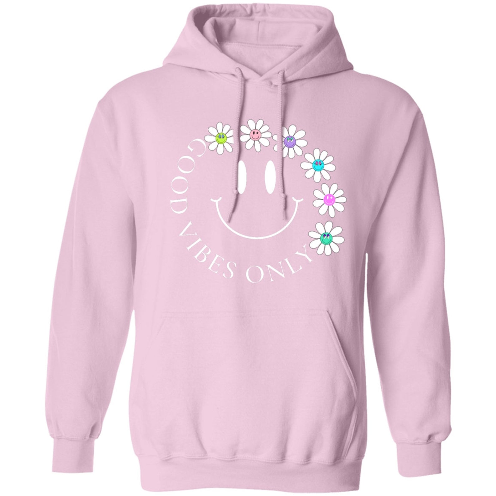 Preppy Aesthetic Good Vibes Smiley Face Pullover Hoodie - Etsy