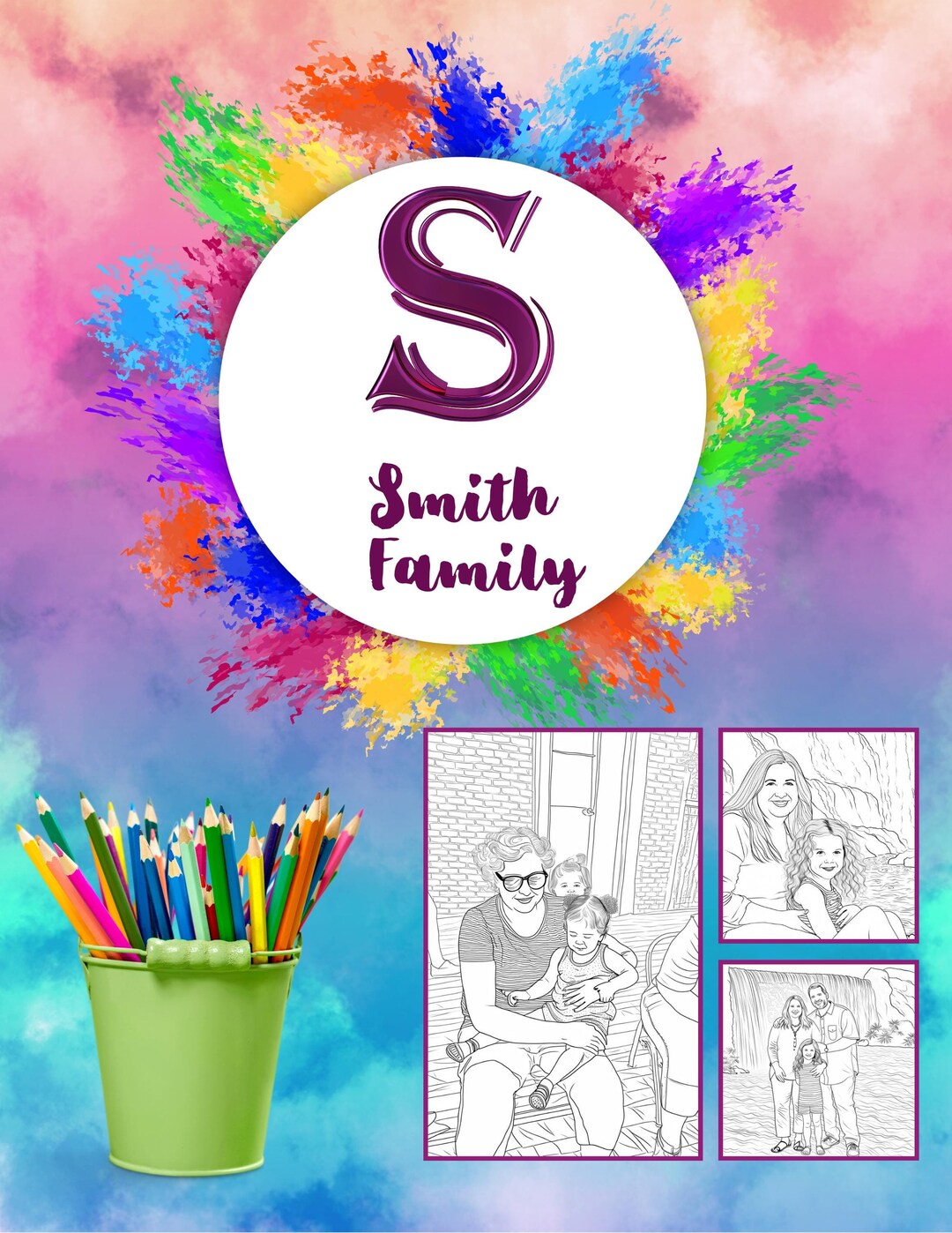 Custom Coloring Book: We Turn Your Pictures Into Coloring Pages and ...