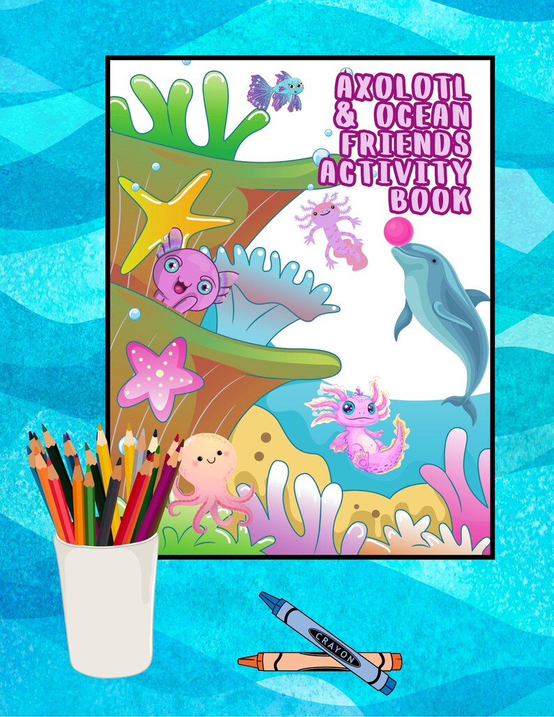 Axolotl and Ocean Friends Coloring and Activity Book - Etsy