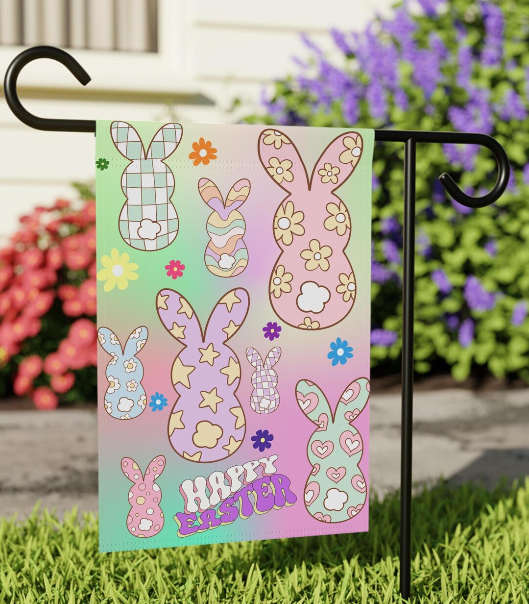 Peeps Garden Flag, Preppy Peeps, Spring Yard Banner, Easter Decoration ...