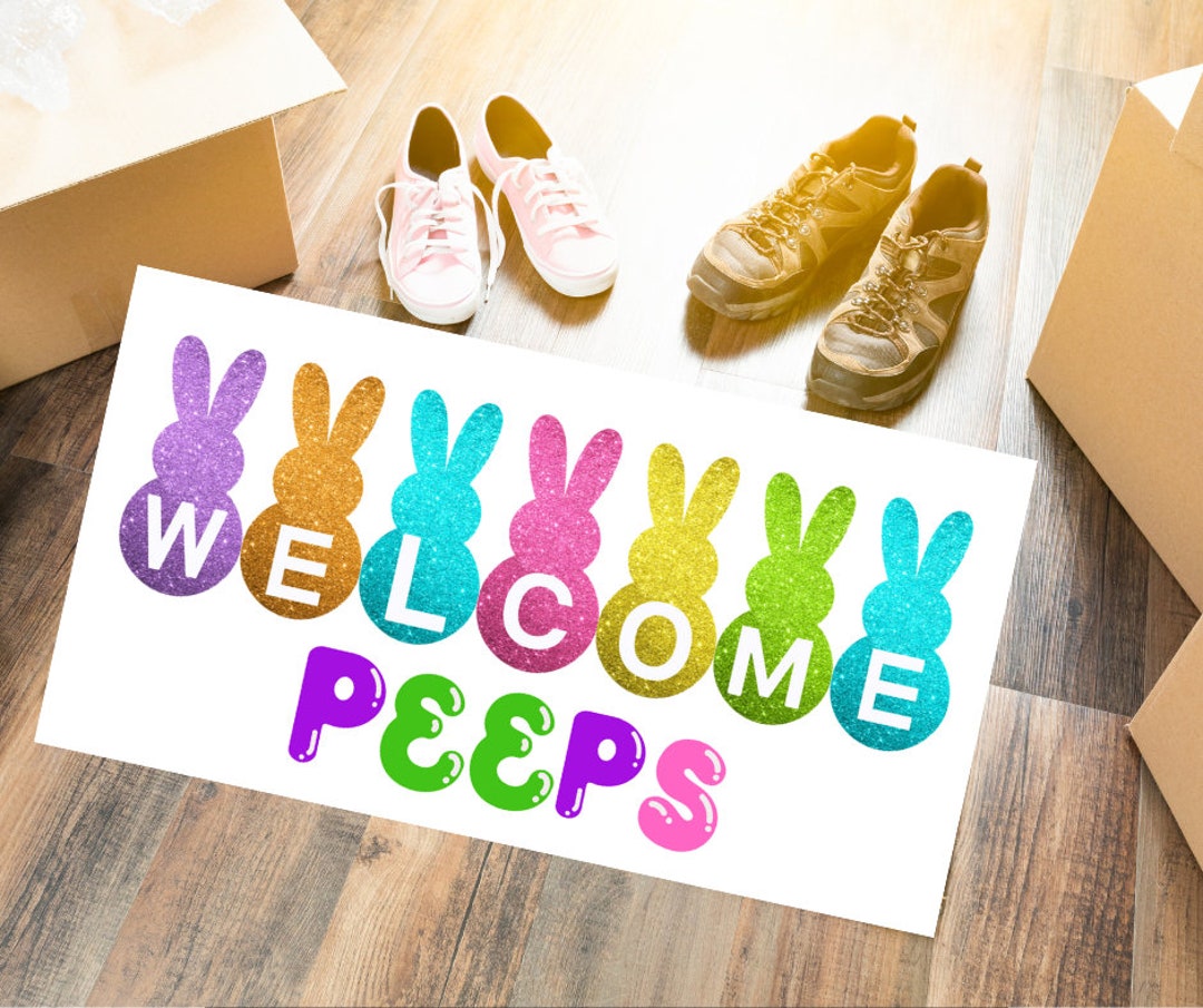 Easter Peeps Door Mat- Unique Design - Etsy