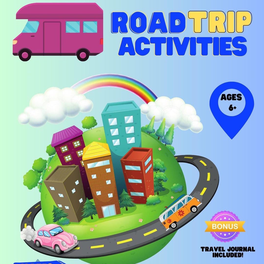 Road Trip Full-color Activity Book With Mazes, Coloring, Travel Log ...
