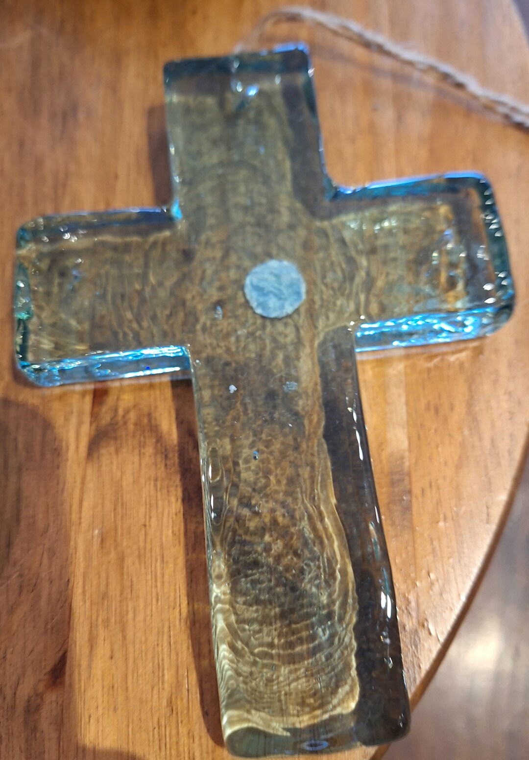Recycled Green Glass Cross - Etsy