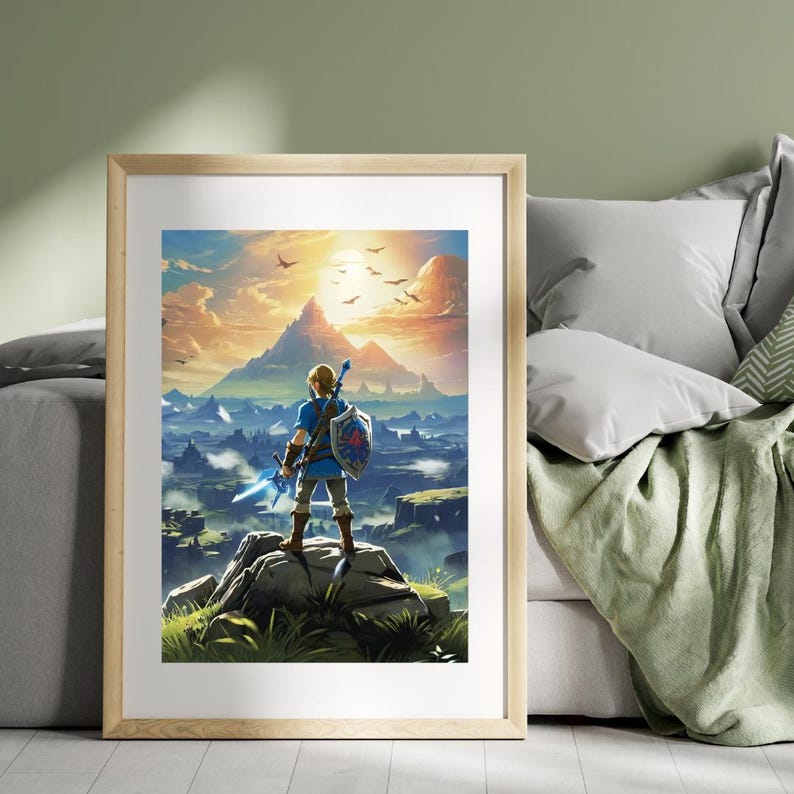 The Legend of Zelda Art Print Hyrule Landscape Inspired by Breath of ...