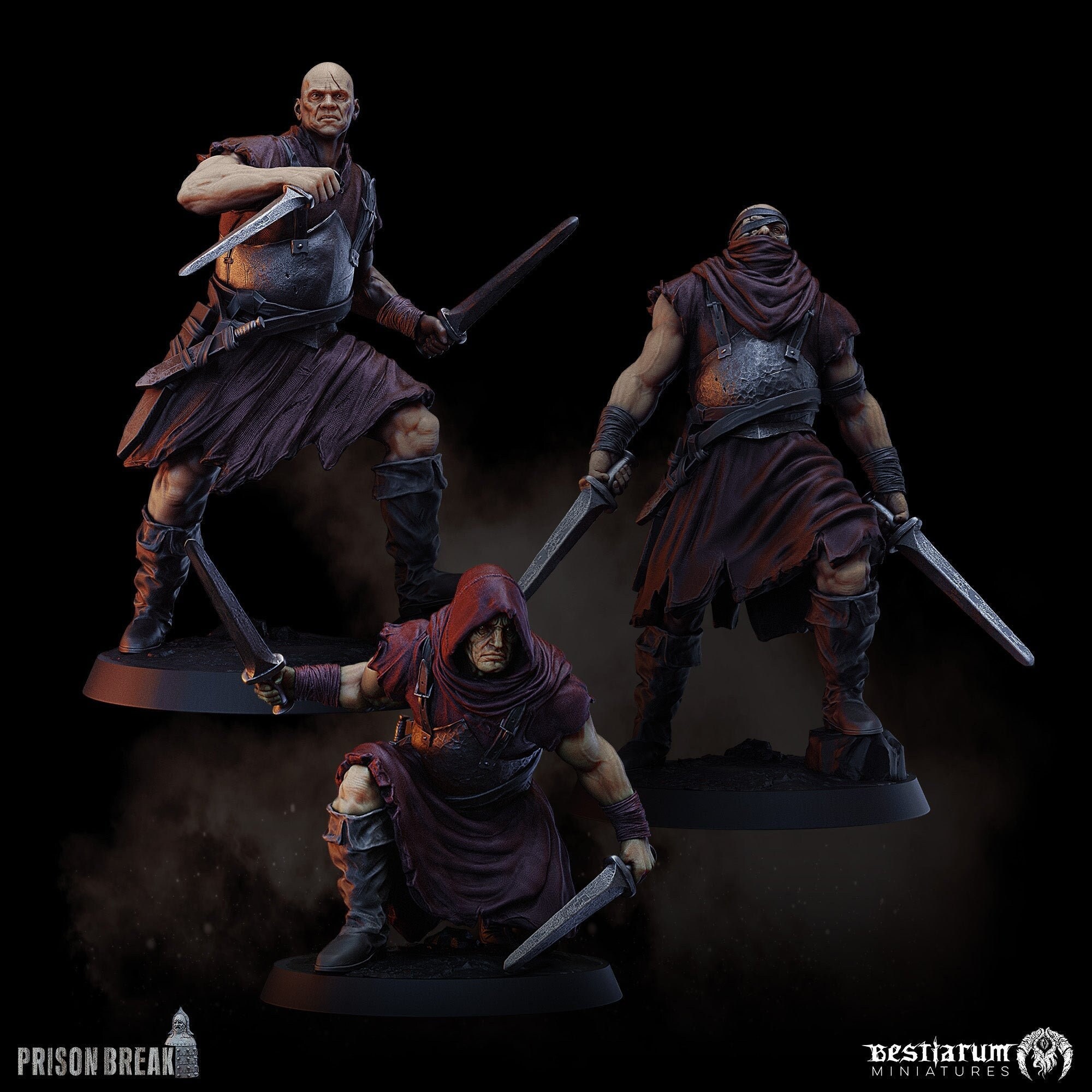 Bandit Thugs Prison Break Bestiarum Miniatures D&D Wargaming Dnd - Etsy