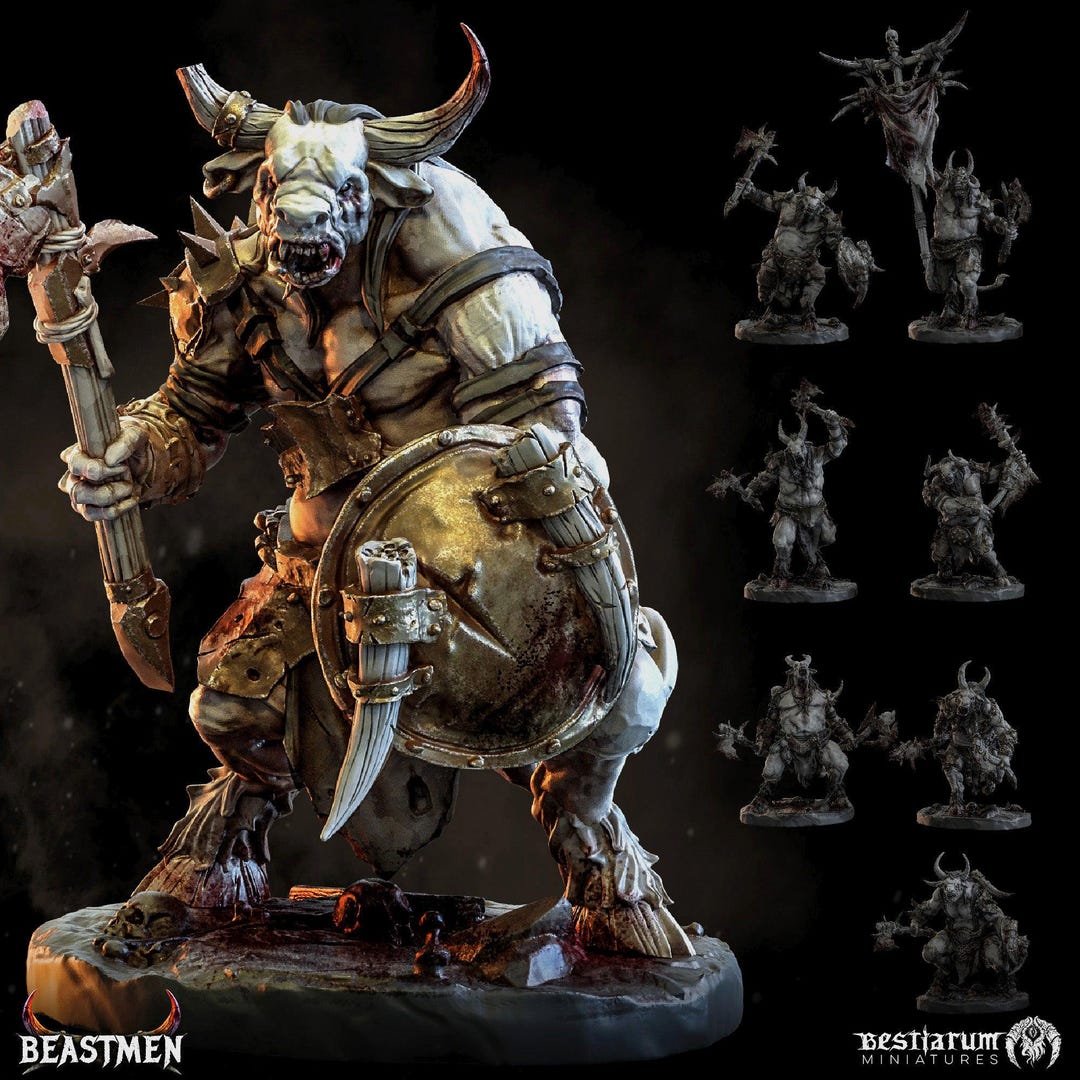 Beastman Goat Warriors | Bestiarum | Wargaming Dnd Miniatures - Etsy
