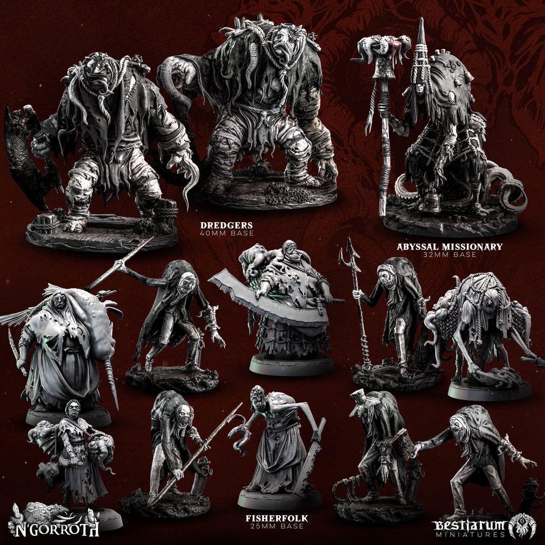 Corrupted Fisherfolk | Bestiarum | Wargaming Dnd Miniatures - Etsy
