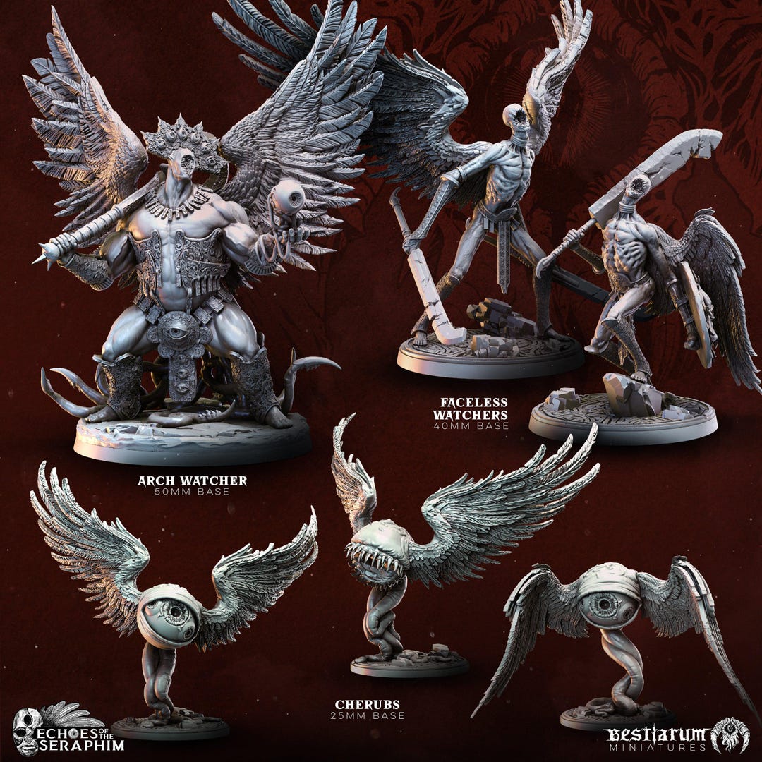 Grimdark Angels | Bestiarum | Wargaming Dnd Miniatures - Etsy