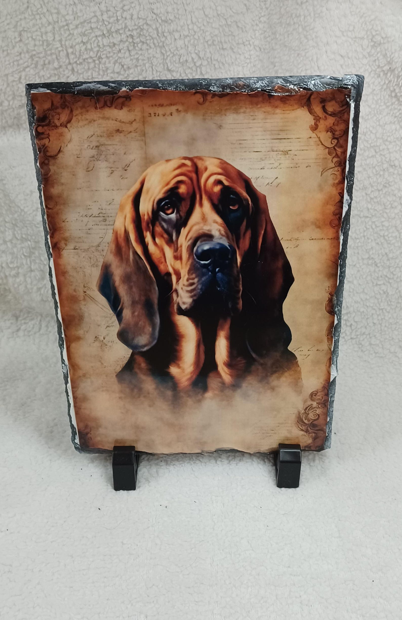 Decorative Slate Dog - Bloodhound, Photo Rock Slate, Rock Slate, Gift ...