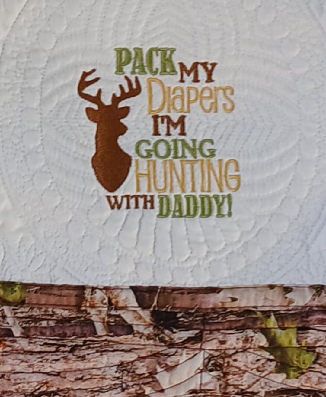 Heirloom Baby Quilt Embroidered With a Deer and the Saying "pack My ...