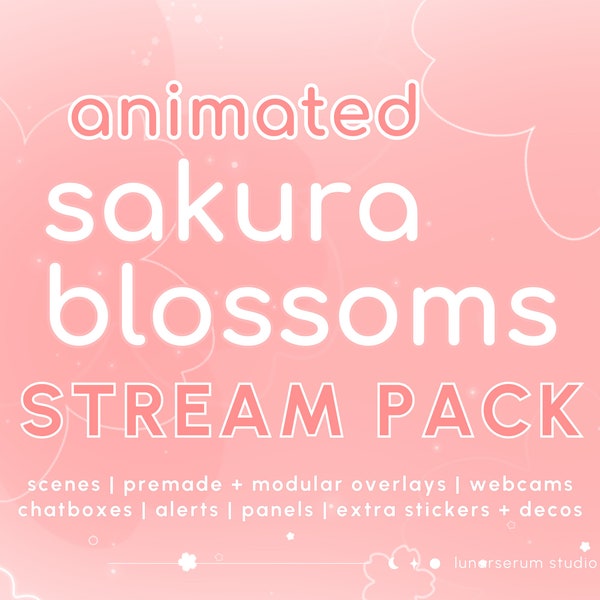 ANIMATED Sakura Blossom Overlays Pack Twitch Youtube Overlays / Premade ...