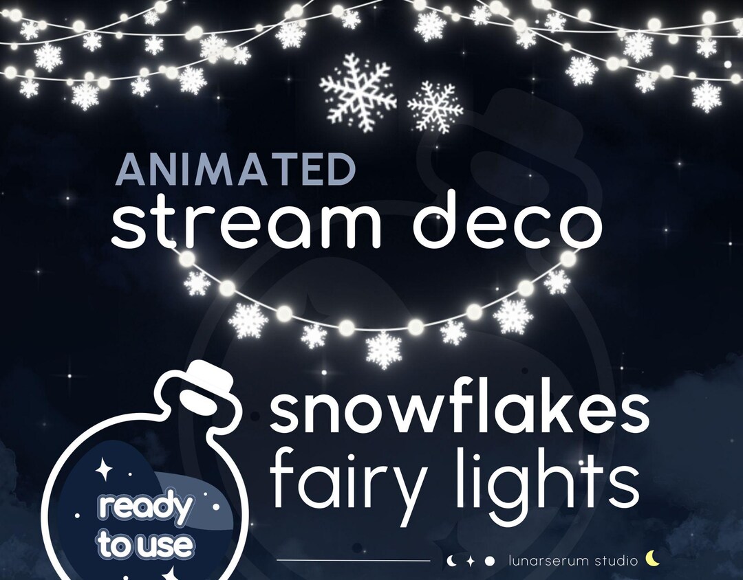 Animated Illuminated Snowflakes Fairy Lights | Stream Deco for Twitch ...