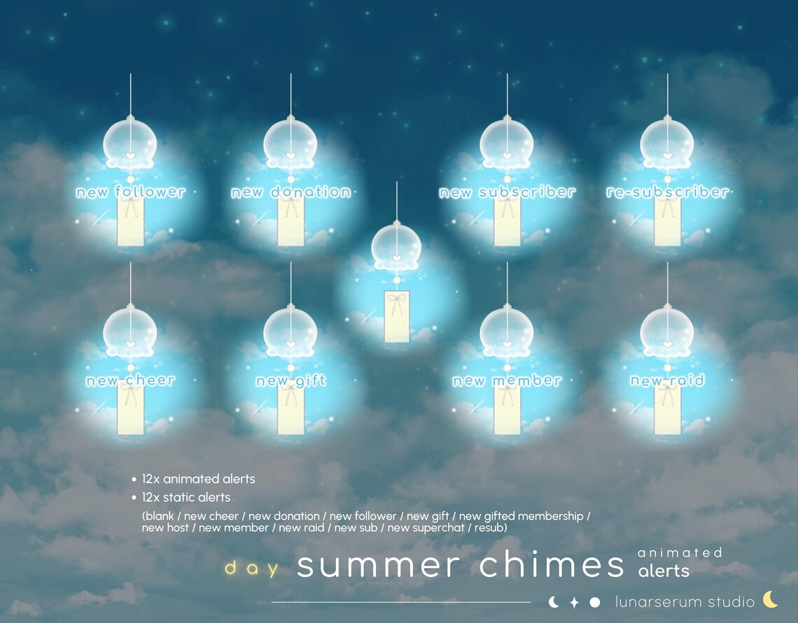 Day Summer Chimes Alerts | ANIMATED | Twitch Youtube Stream Elements ...