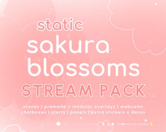 ANIMATED Sakura Blossom Stream Pack Twitch Youtube Overlays Scenes ...