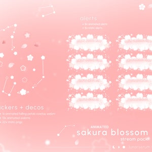 ANIMATED Sakura Blossom Stream Pack | Twitch Youtube Overlays | Scenes ...