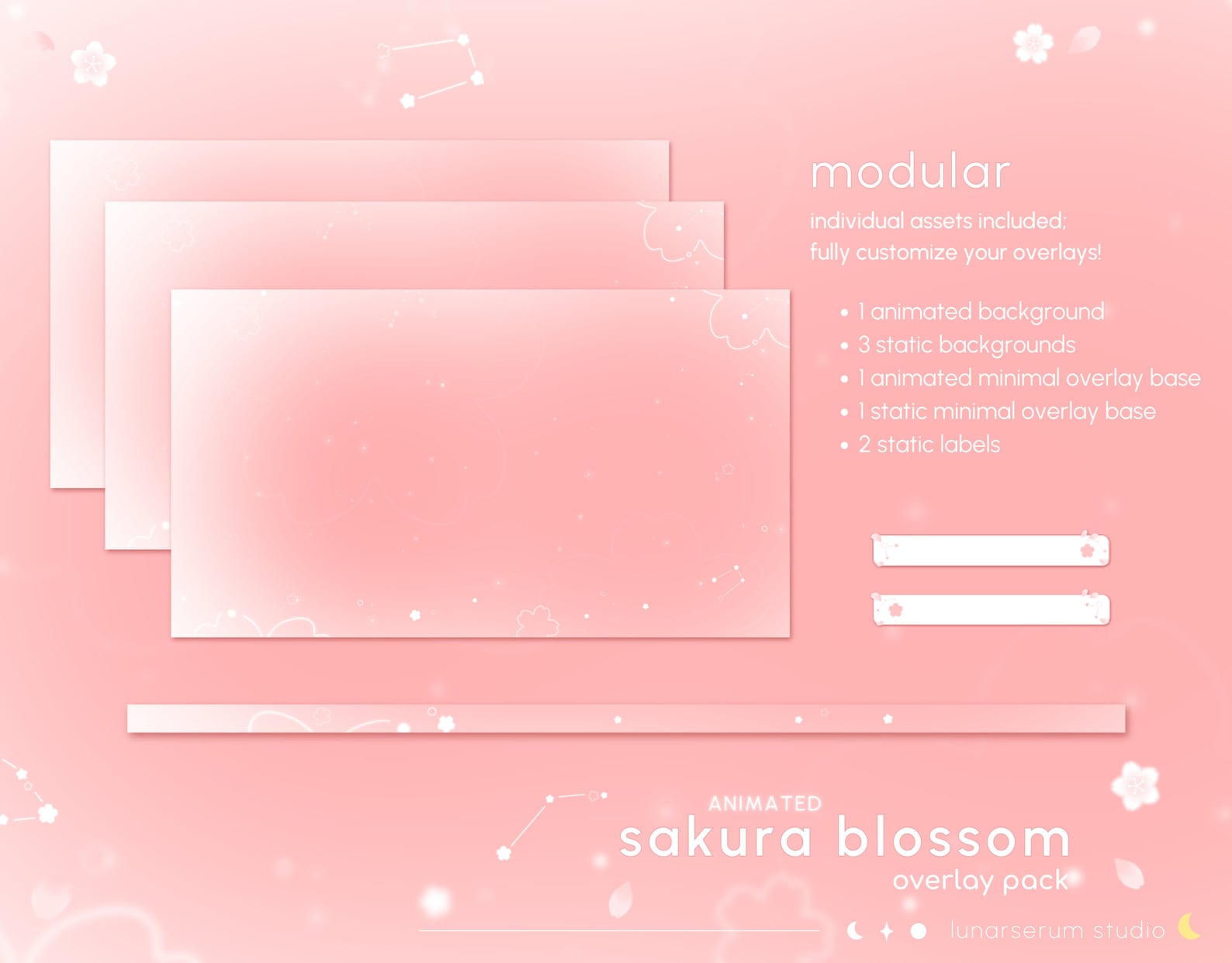 ANIMATED Sakura Blossom Overlays Pack | Twitch Youtube Overlays ...
