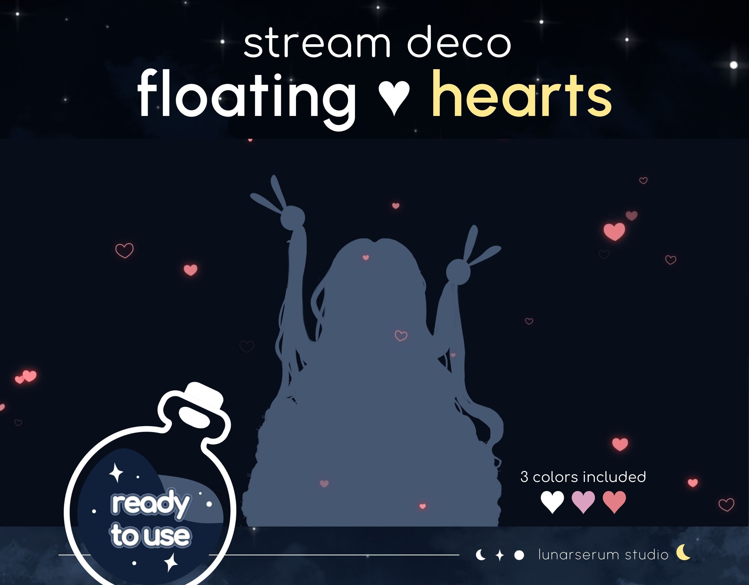 Animated Floating Hearts Particles | Stream Deco Overlay for Twitch ...