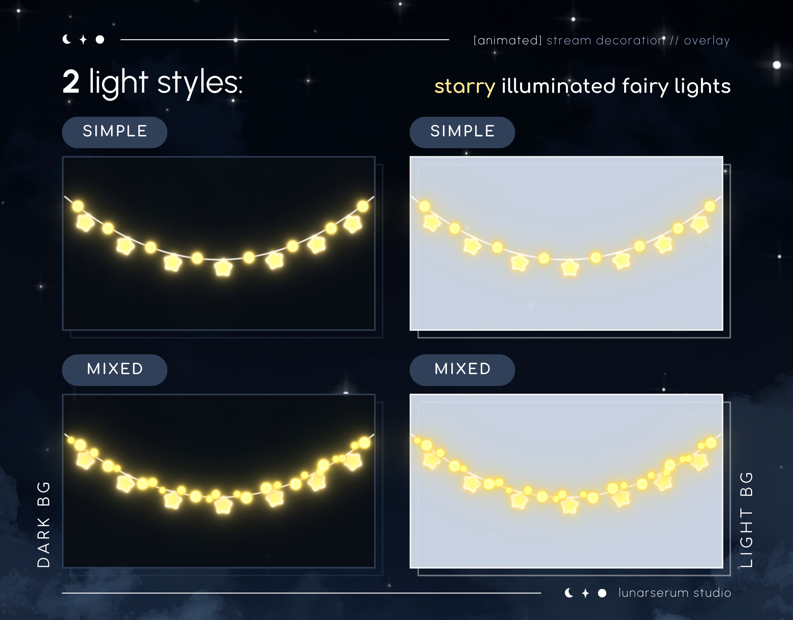 Animated Illuminated Starry Fairy Lights | Stream Deco for Twitch ...