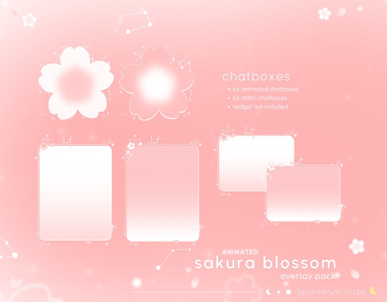 ANIMATED Sakura Blossom Overlays Pack | Twitch Youtube Overlays ...