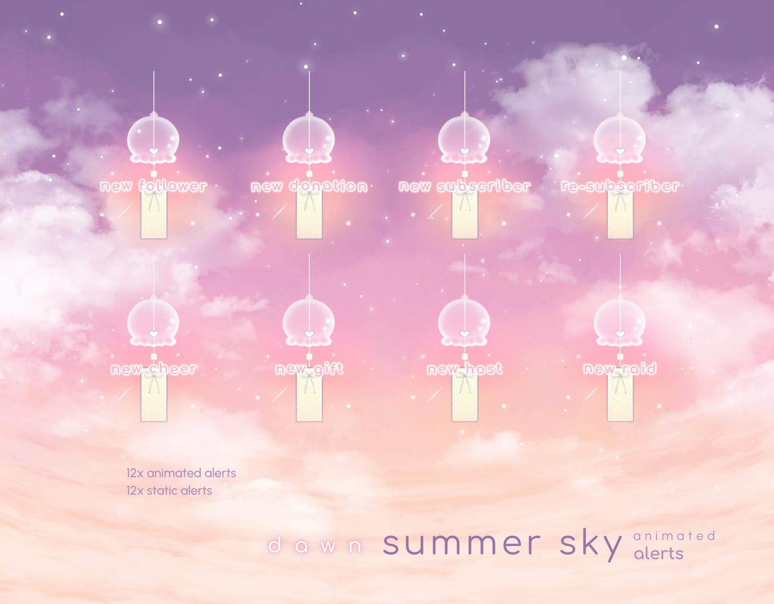 Dawn Summer Chimes Alerts | ANIMATED | Twitch Youtube Stream Elements ...