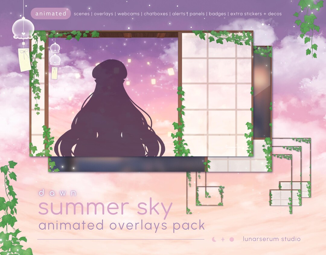 Dawn Summer Sky OVERLAYS Pack | ANIMATED + Static | Twitch Youtube ...