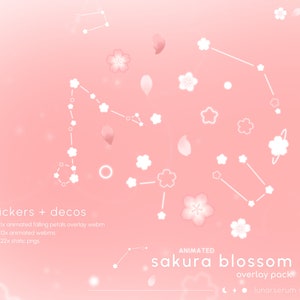 ANIMATED Sakura Blossom Overlays Pack | Twitch Youtube Overlays ...
