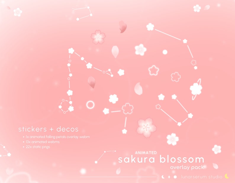 ANIMATED Sakura Blossom Overlays Pack | Twitch Youtube Overlays ...