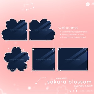 ANIMATED Sakura Blossom Overlays Pack | Twitch Youtube Overlays ...