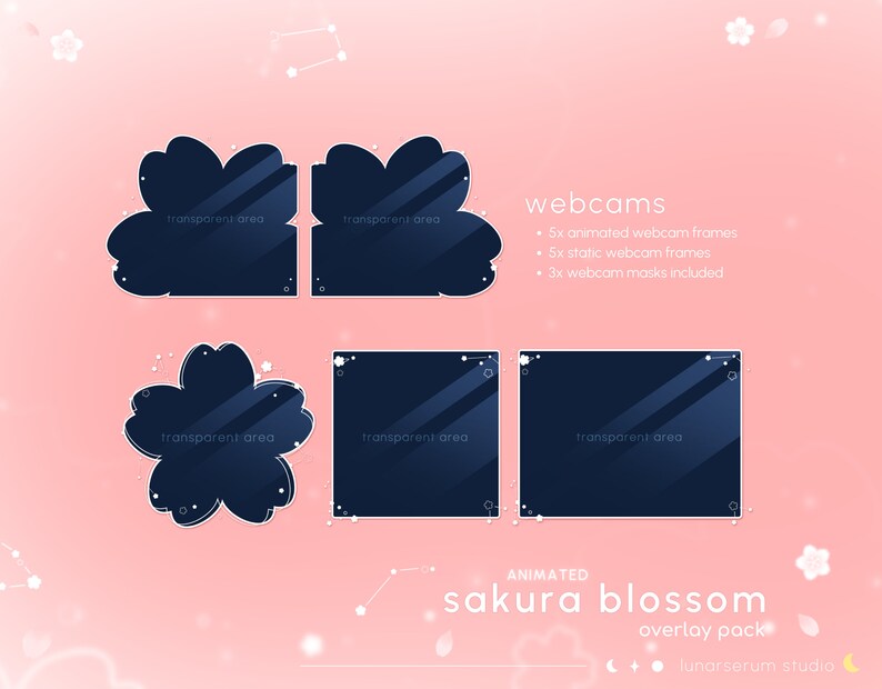 ANIMATED Sakura Blossom Overlays Pack | Twitch Youtube Overlays ...