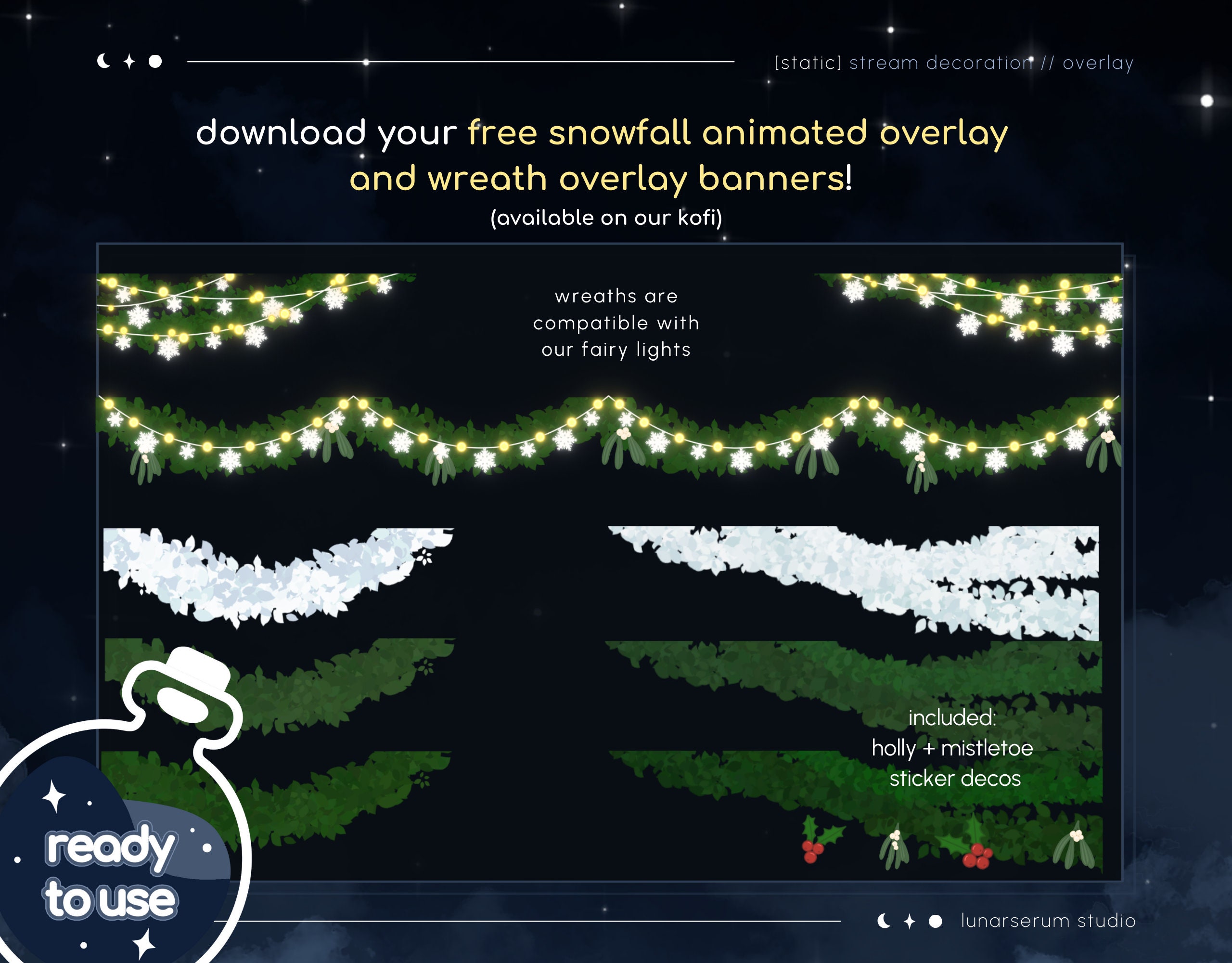 Animated Illuminated Starry Fairy Lights Stream Deco for Twitch/youtube ...