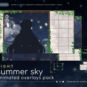 Night Summer Sky OVERLAYS Pack | ANIMATED + Static | Twitch Youtube ...