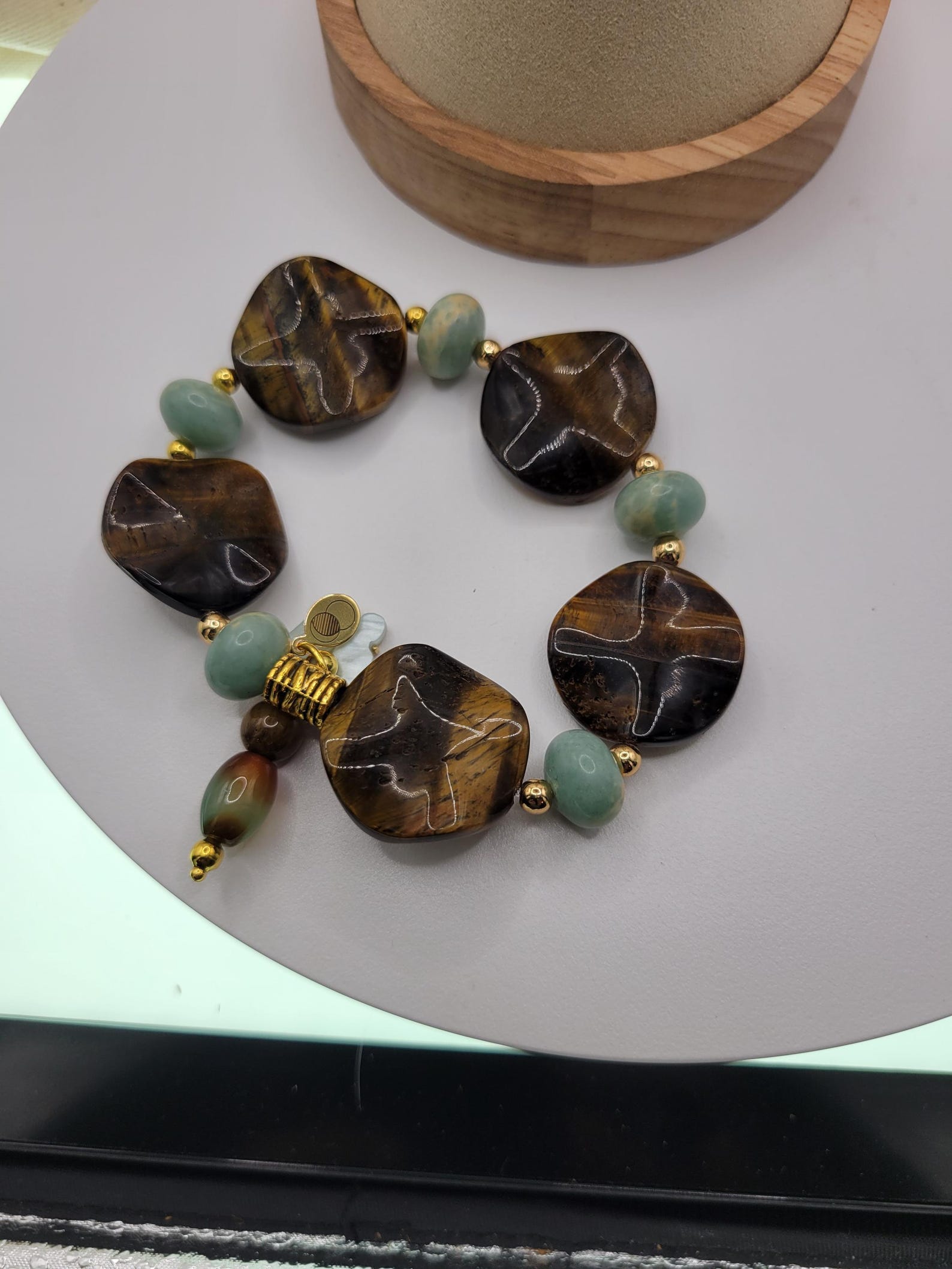 Carved Tiger Eye With Shou Yen Jade and Butterfly - Etsy