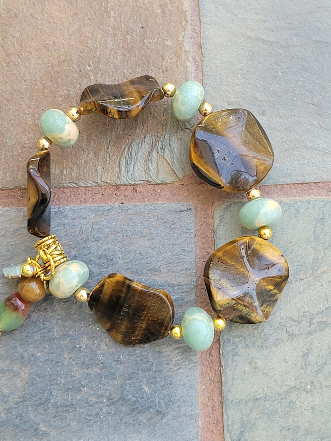 Carved Tiger Eye With Shou Yen Jade and Butterfly - Etsy