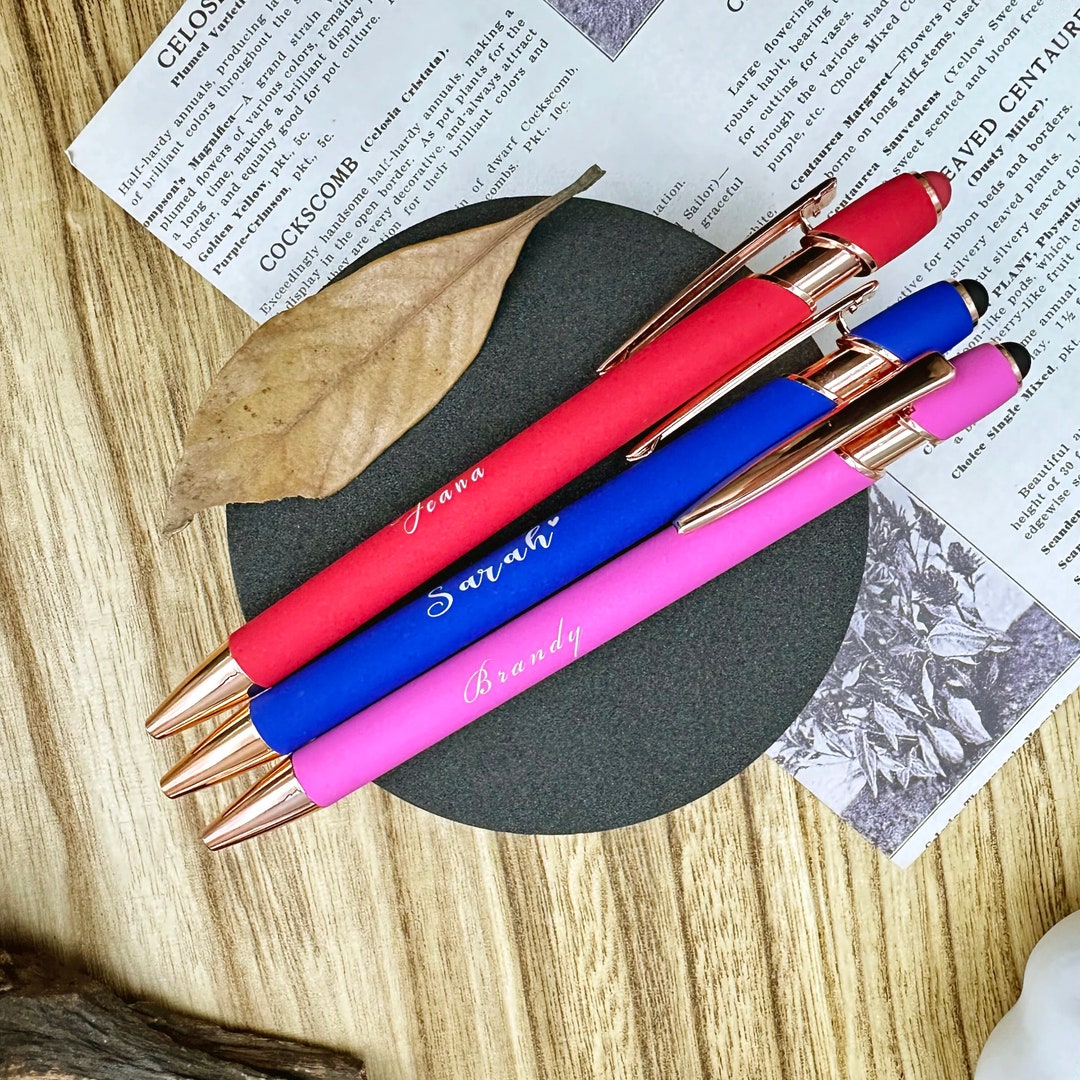 Engraved Custom Pen,monogram Pen,rubberized Soft Touch Ballpoint Pen ...