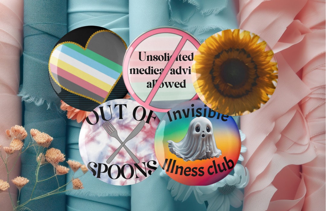 Invisible Illness Pins, Disability Pins, Gift for Bestie, Self-care ...