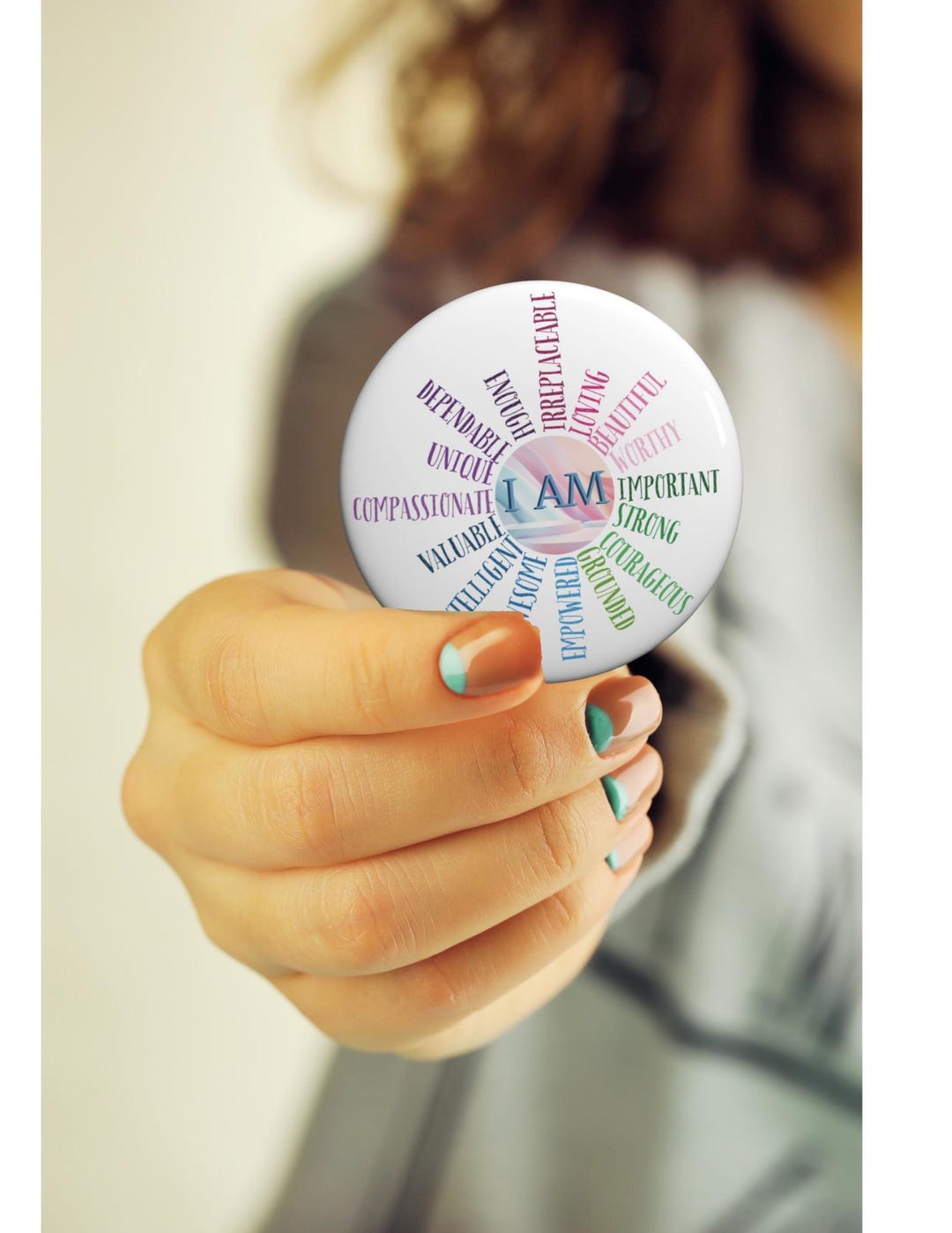 Positive Affirmation Pin Buttons I Am Badge, Inspirational Gift, Self ...