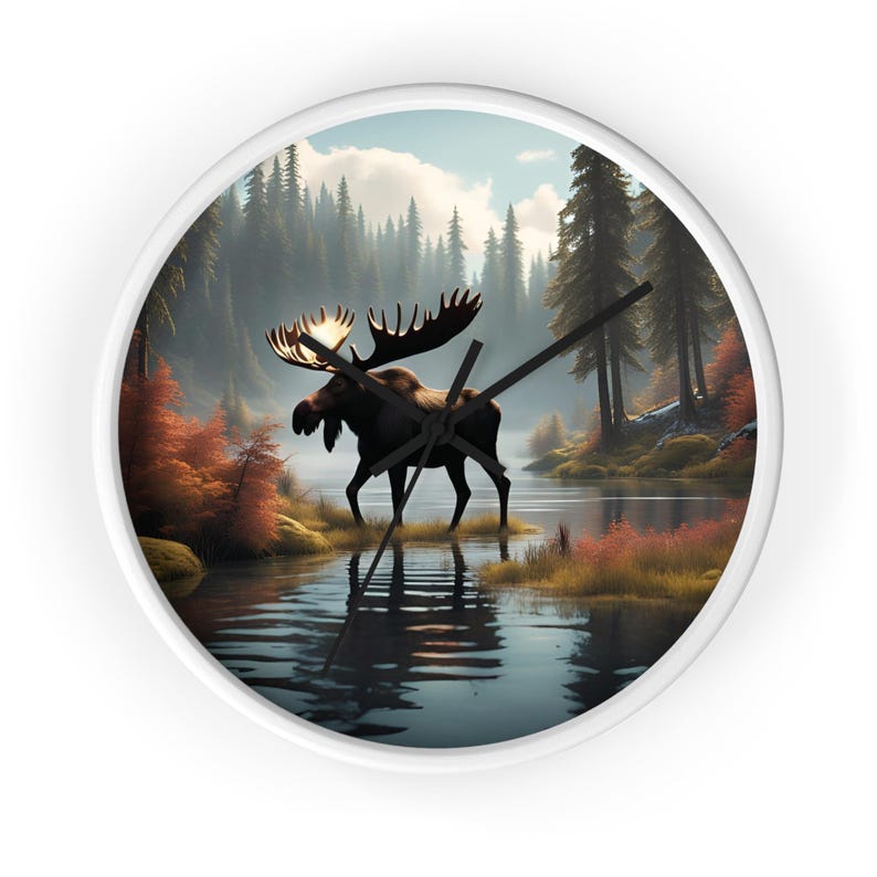 Moose Wall Clock, Nature-inspired Clock, Woodsy Home Decor, Rustic ...