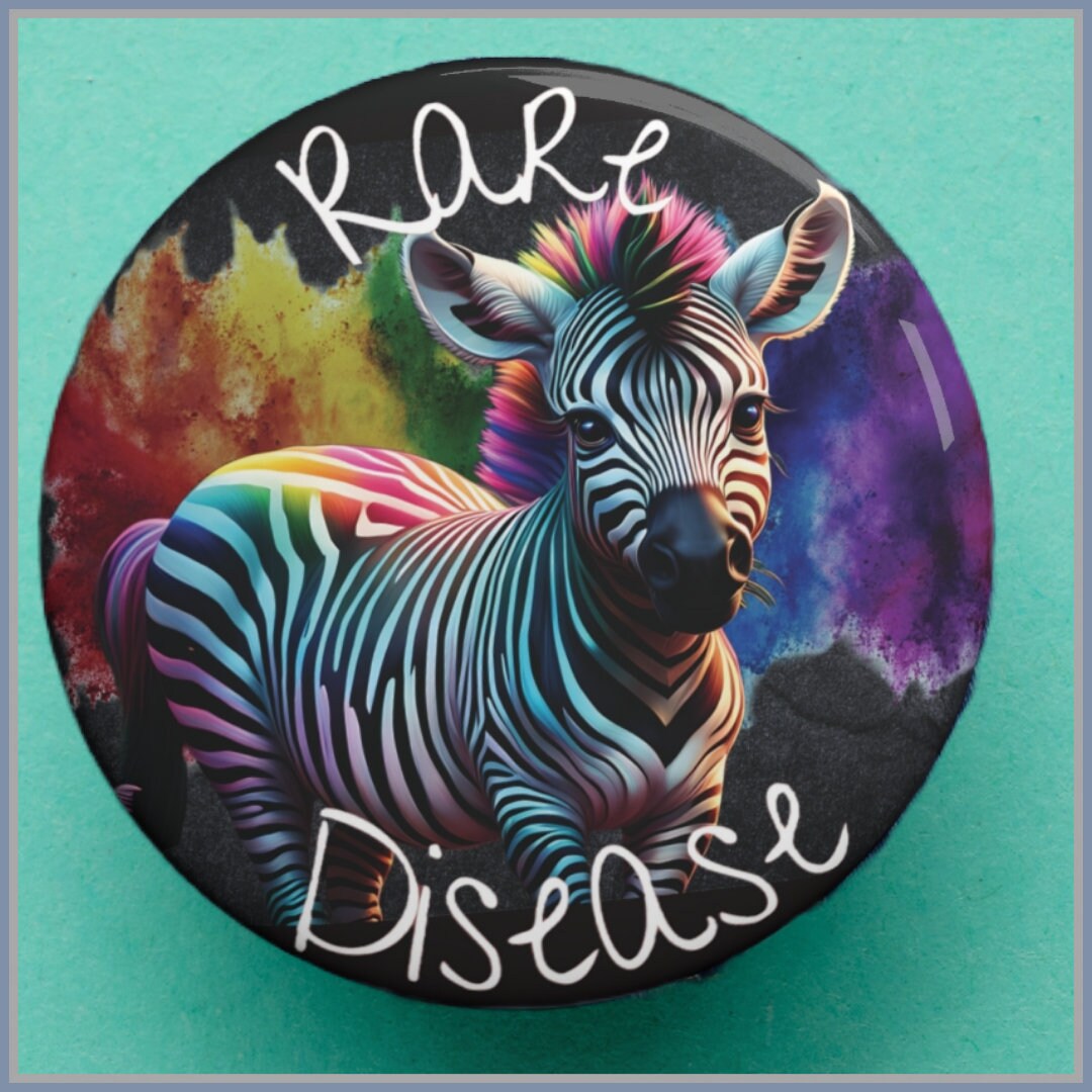 Zebra Pin, Rare Disease Button, Invisible Disability, Chronic Illness ...