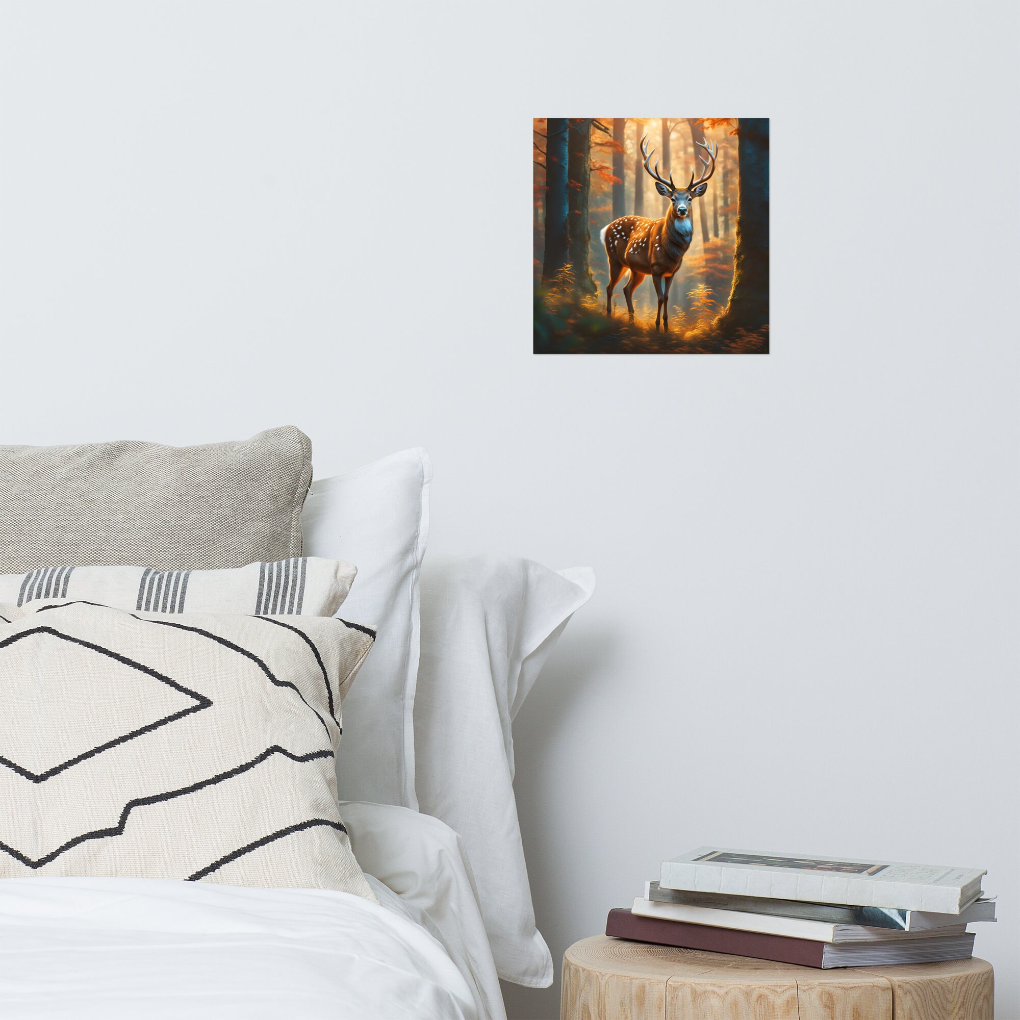 Deer Wildlife Poster, Wilderness Image, Buck in the Woods, Cabin Decor ...