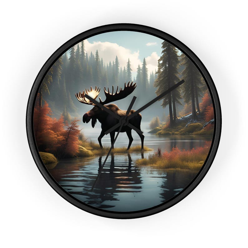 Moose Wall Clock, Nature-inspired Clock, Woodsy Home Decor, Rustic ...