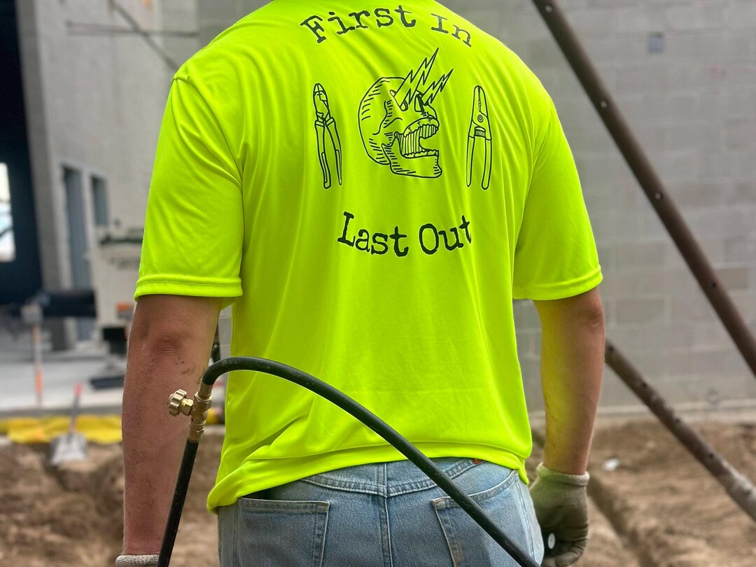 Electrician Hi Vis Dry Fit Shirt, Sunshirt, Construction Shirt, Blue ...