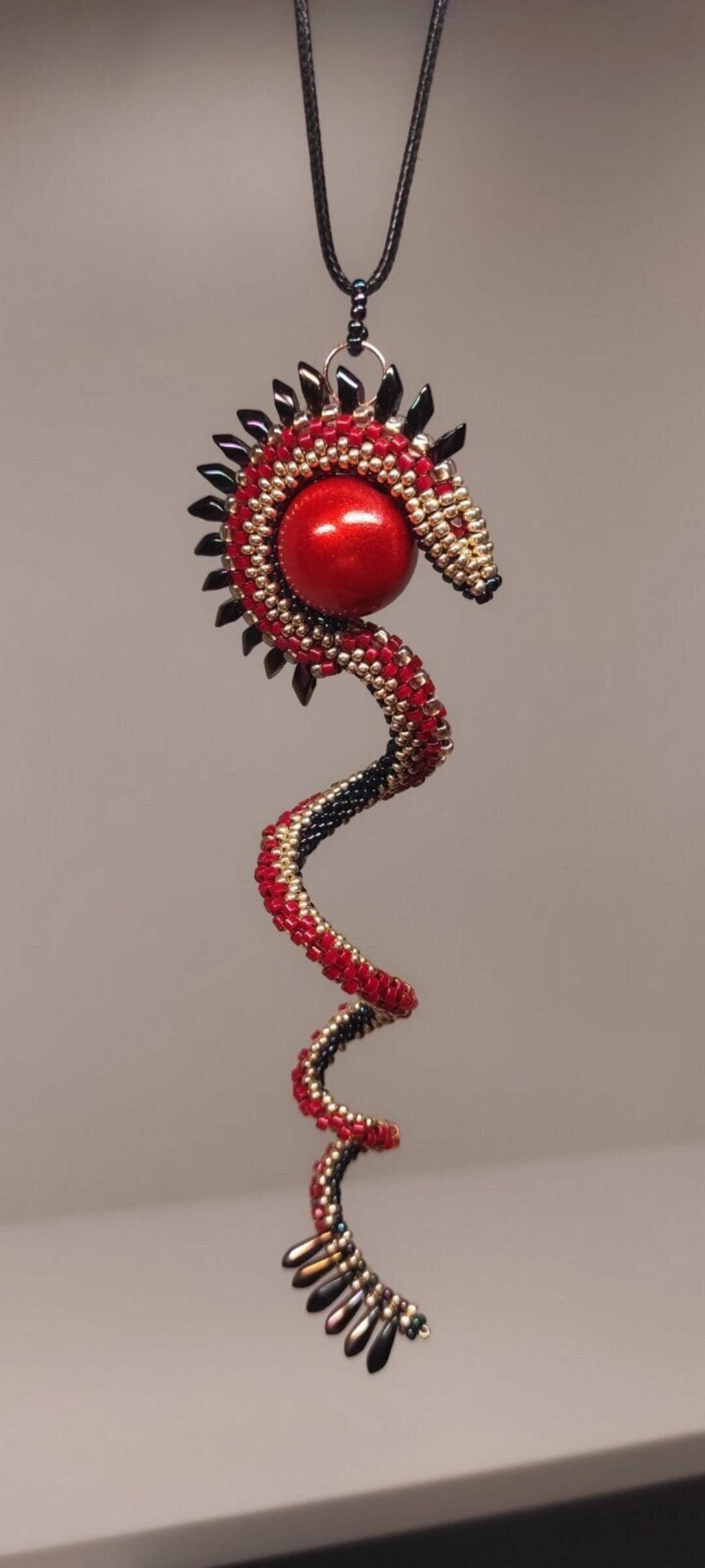 Red Long-tailed Dragon, Long-tailed Dragon Pendant With Red Egg ...