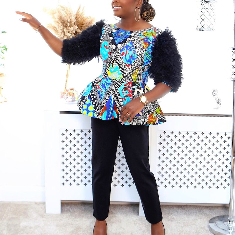 Ankara Peplum Top - Etsy