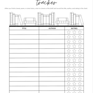 Summer Reading Tracker - Etsy